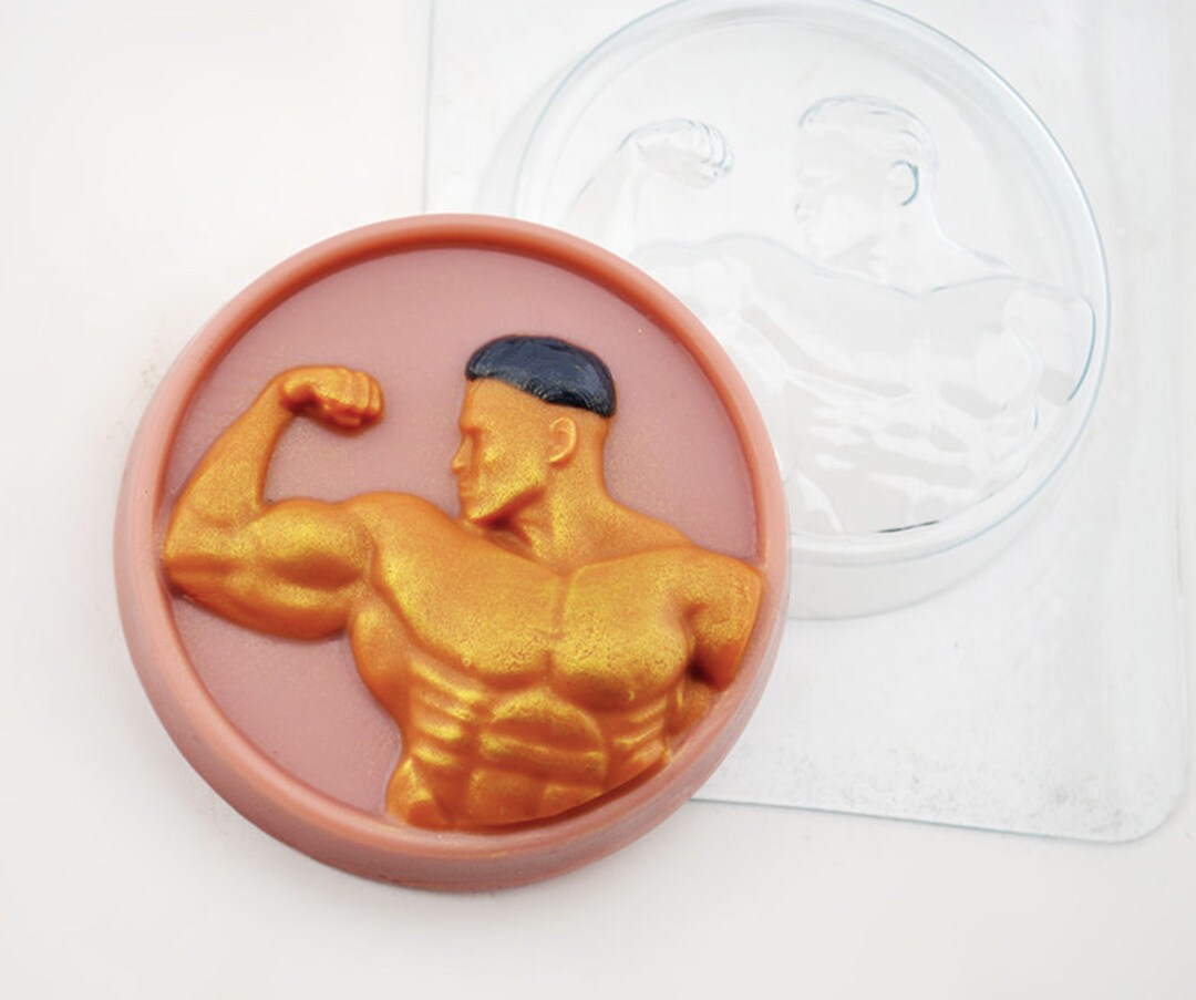 MUSCLE MAN MOLD, Athlete Mold, Plastic Soap Mold, Bath Bomb Mold ...