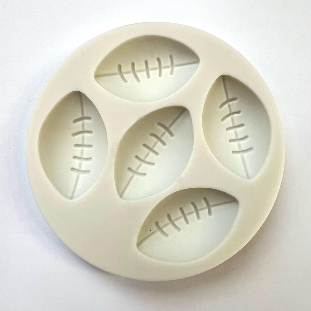 FOOTBALL BALLS MOLD, 5-cavity Silicone Fondant Mold, Boys Cupcake ...