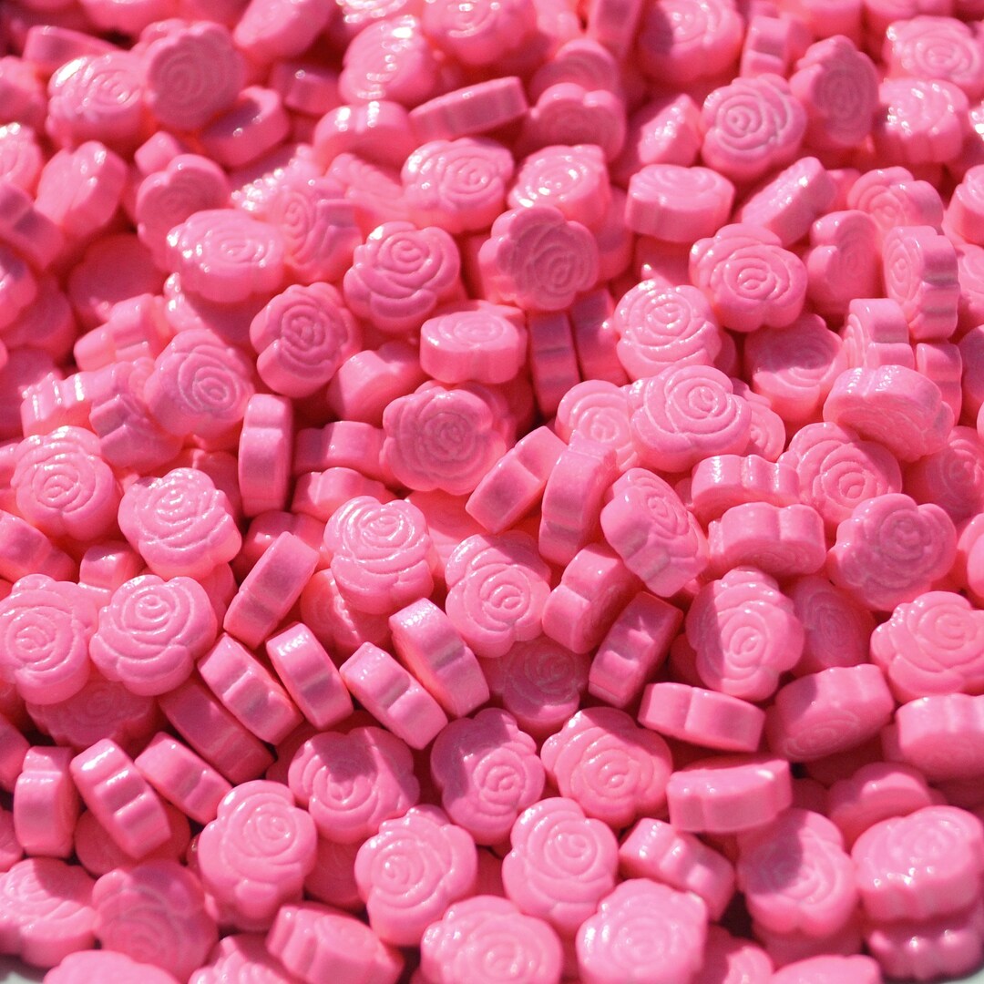 Rose Shaped Sprinkles - Mothers Day Cake Decoration, Food Grade Sugar ...