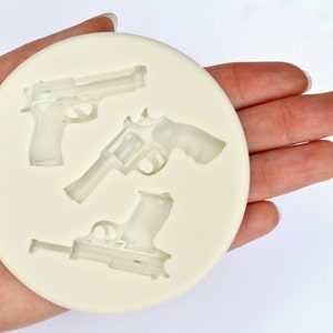 GUN VARIETY MOLD, Fondant Mold, Chocolate Mold, Pistol Mold, Cupcake ...