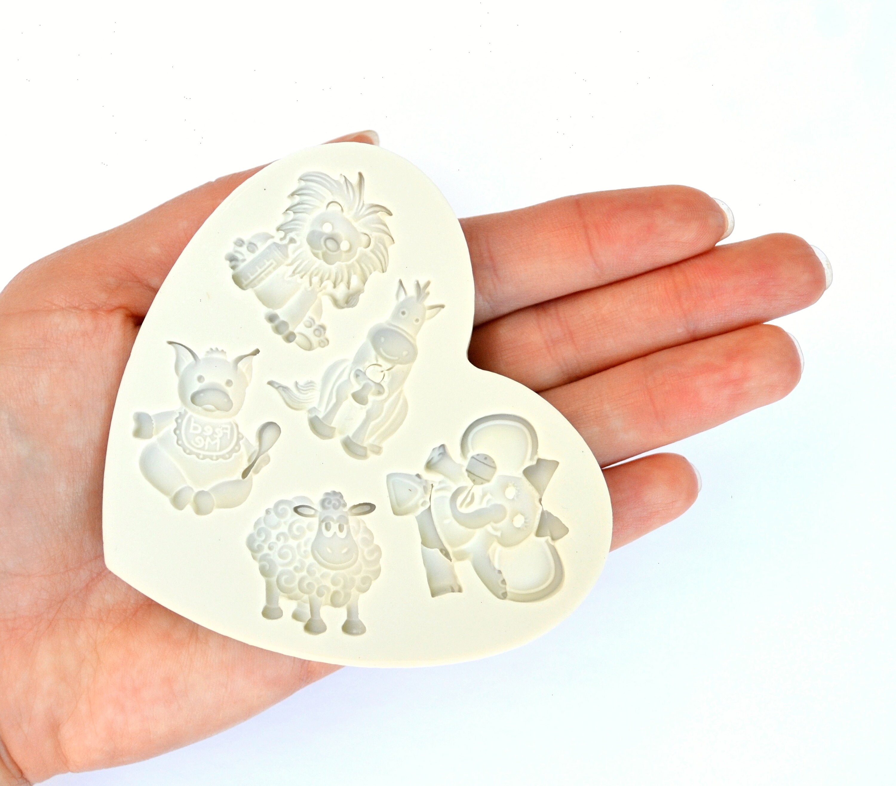 ZOO ANIMALS MOLD Fondant Mold Elephant Lion Pig Giraffe Baby - Etsy
