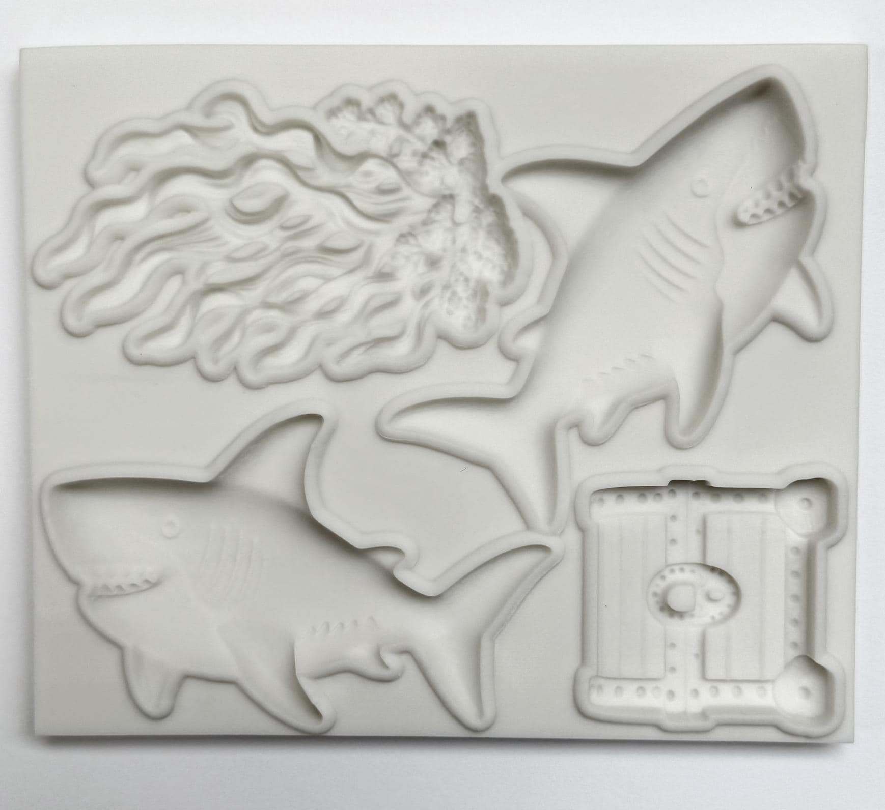 OCEAN CREATURES MOLD, Shark, Treasure Chest, Corals Silicone Mold ...