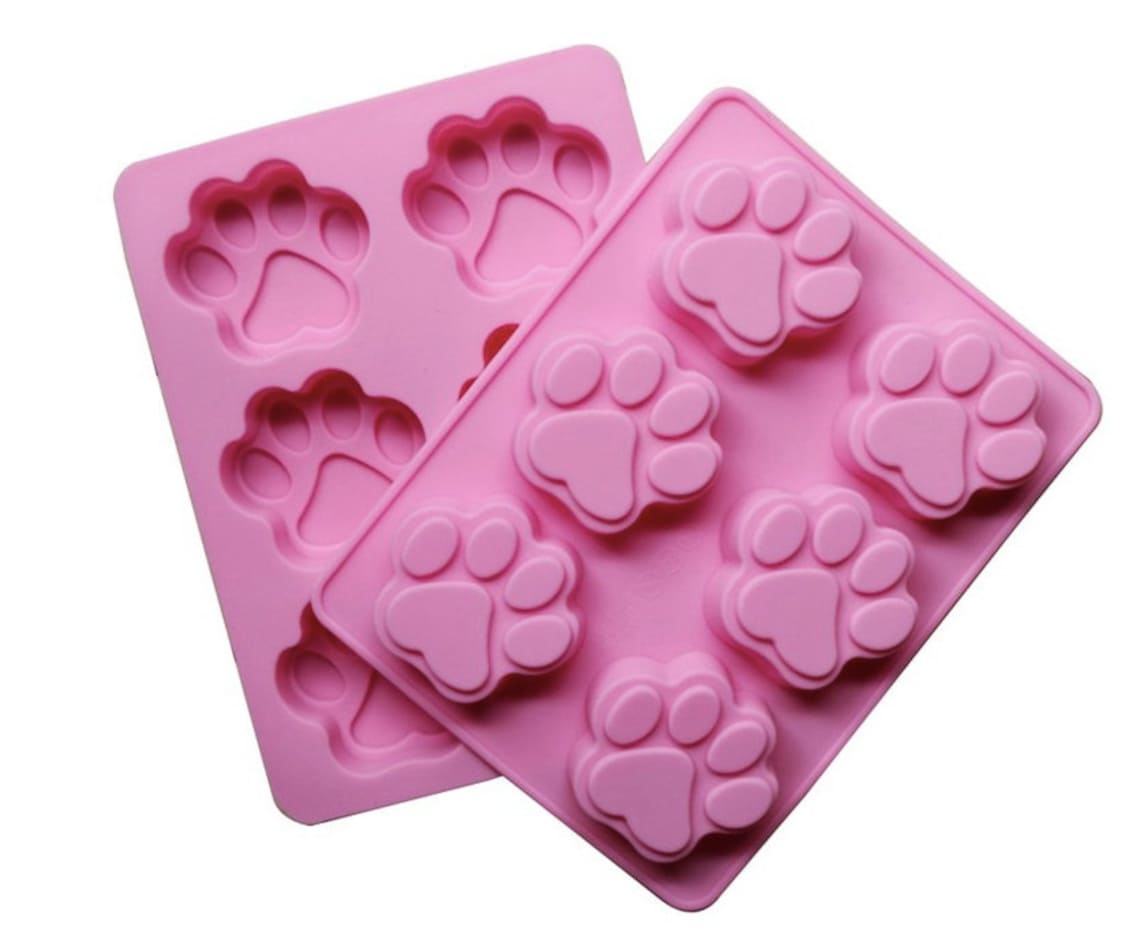 PAW PRINTS MOLD, 6 Cavity Soft Silicone Baking Mold, Chocolate Mold ...
