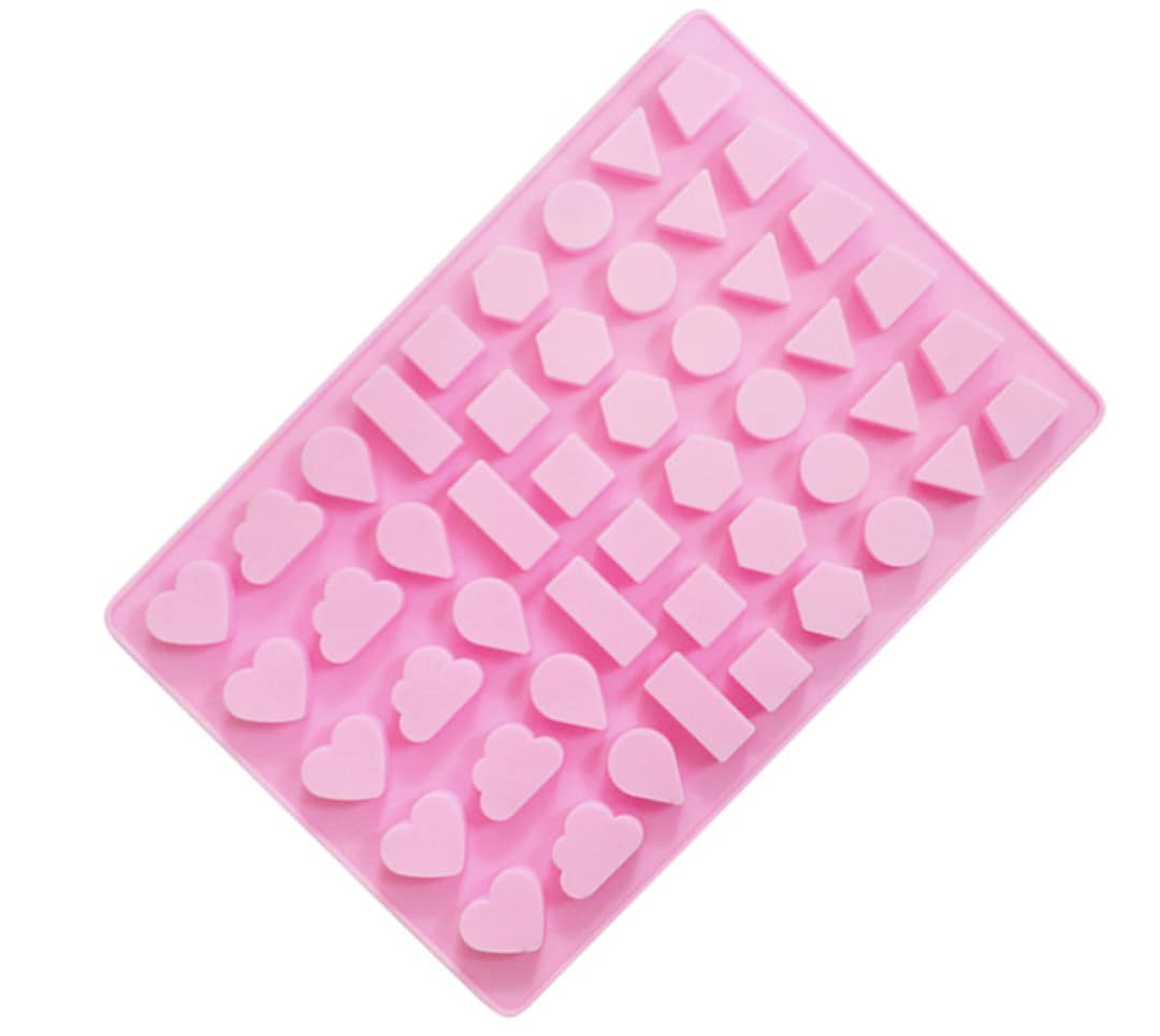 SHAPES CANDY MOLD - Clouds Hearts Drops Squares - 49 Cavity Silicone ...