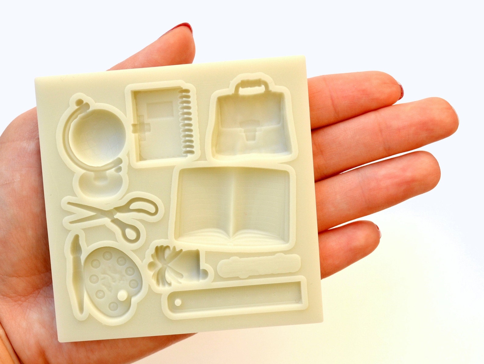 School Themed Silicone Mold, 8 Cavity Teacher Mold, Back to School ...