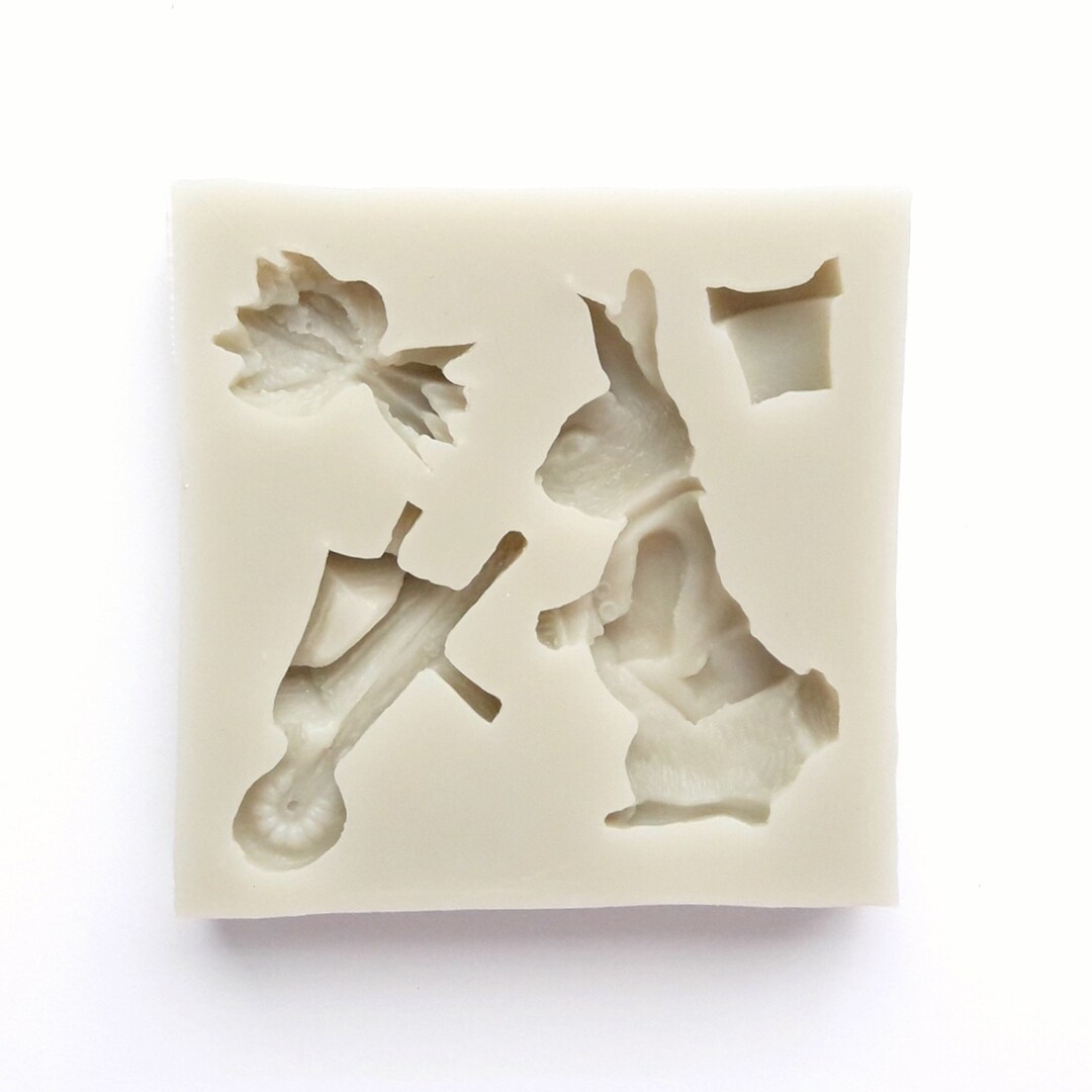 RABBIT MOLD, Fondant Mold, Chocolate Mold, Cake Decorating, Garden ...
