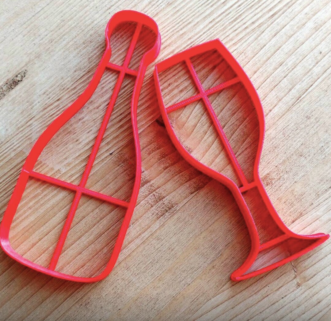 Bottle & Glass COOKIE CUTTER SET, Fondant Cutter, Wine Bottle Mold ...