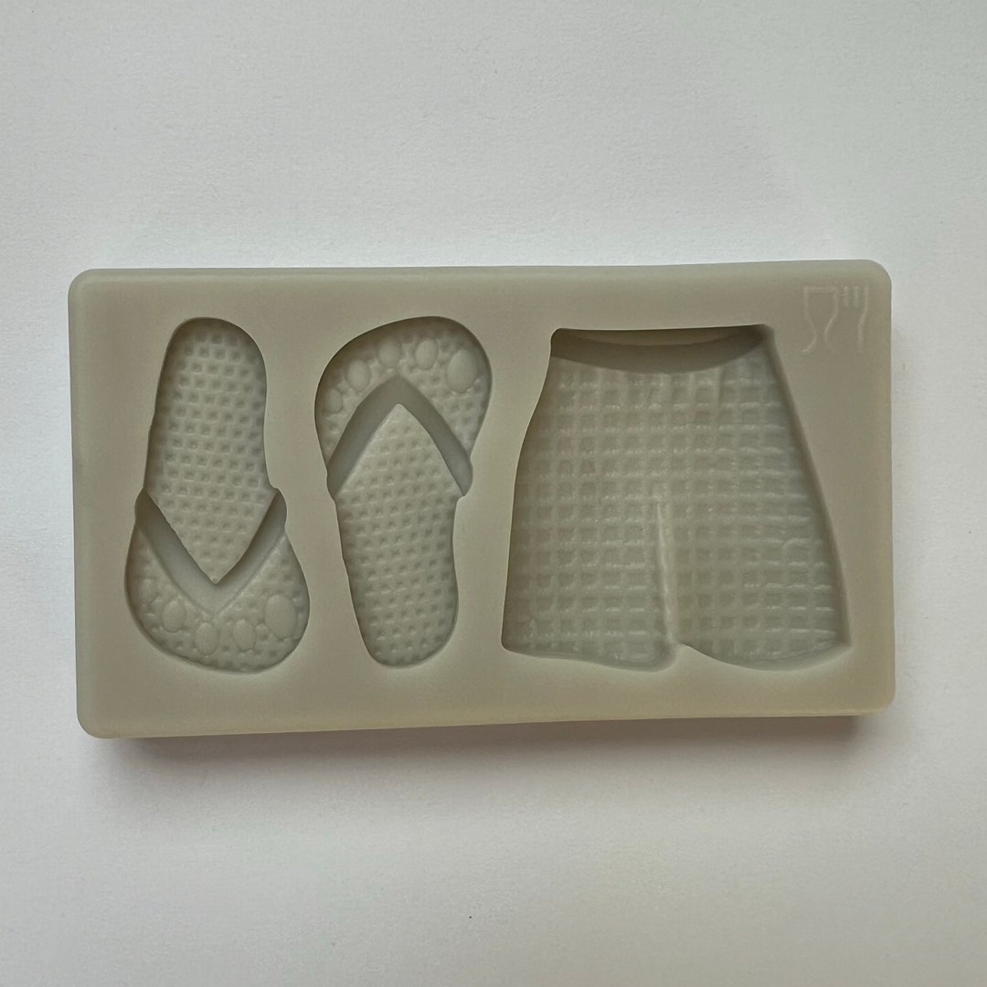 FLIP FLOP & Shorts MOLD, Silicone Fondant Mold, Beach Theme Mold, Ocean ...