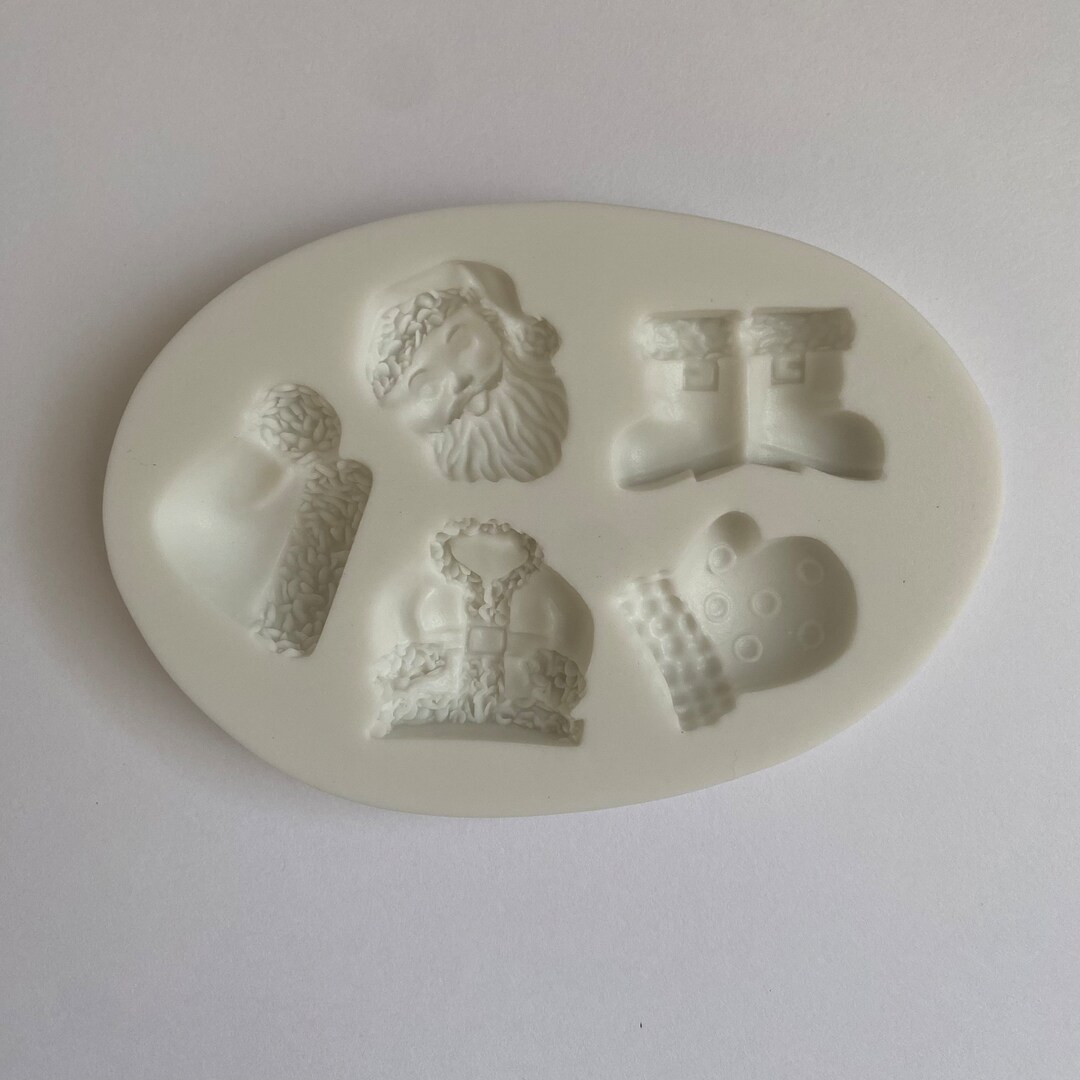 SANTA VARIETY MOLD, Santa Outfit Mold, Boots Hat Mittens Jacket Mold ...