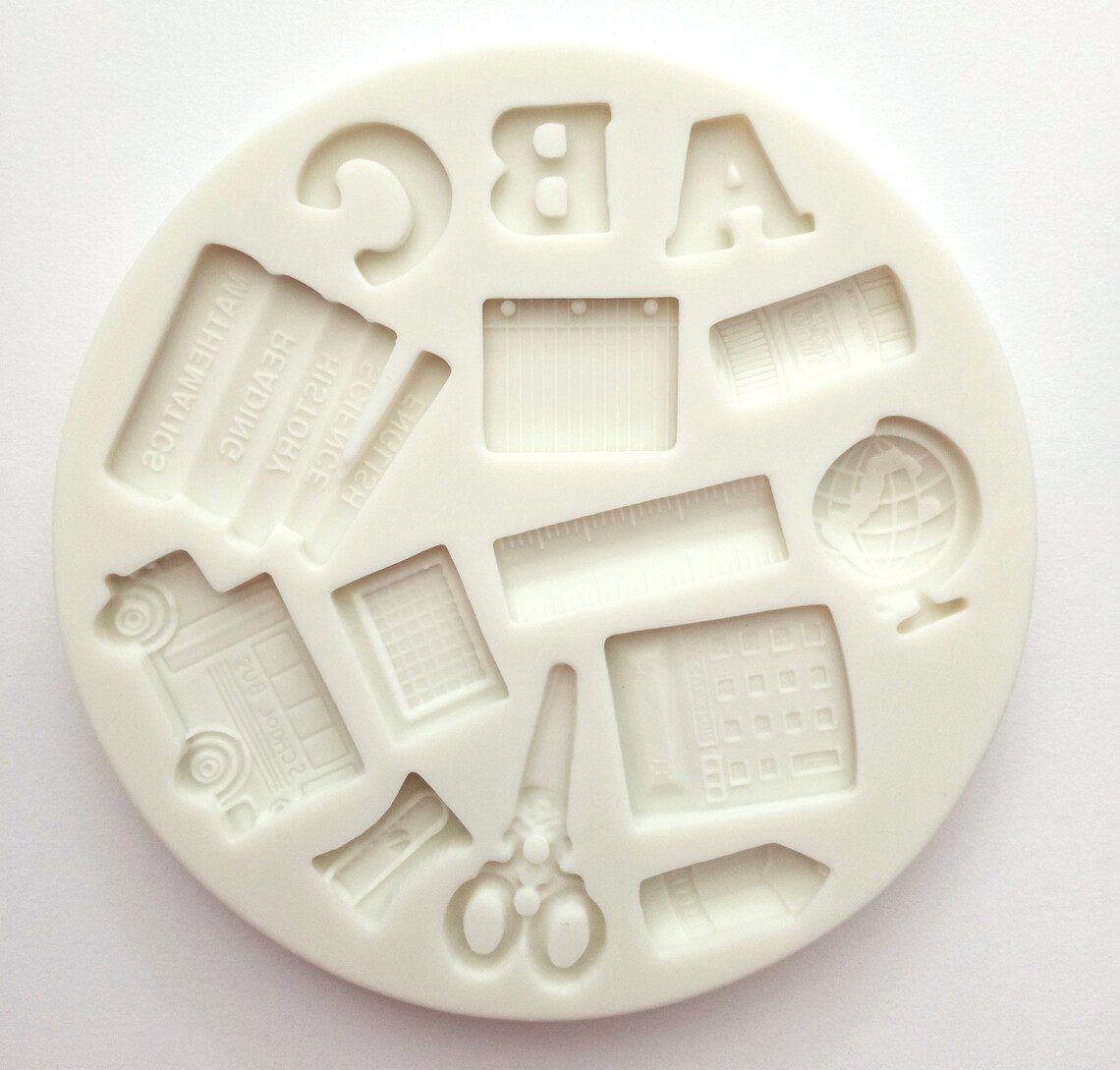 School Themed Silicone Mold, 14 Cavity Teacher Mold, Back to School ...
