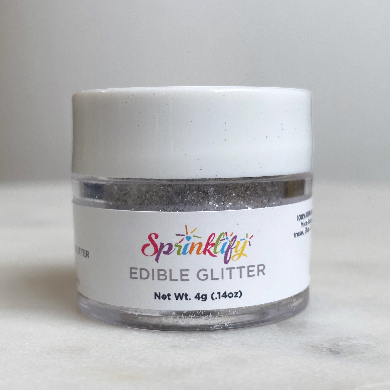 Edible Glitter by Sprinklify - SILVER - Food Grade High Shine Dust for ...
