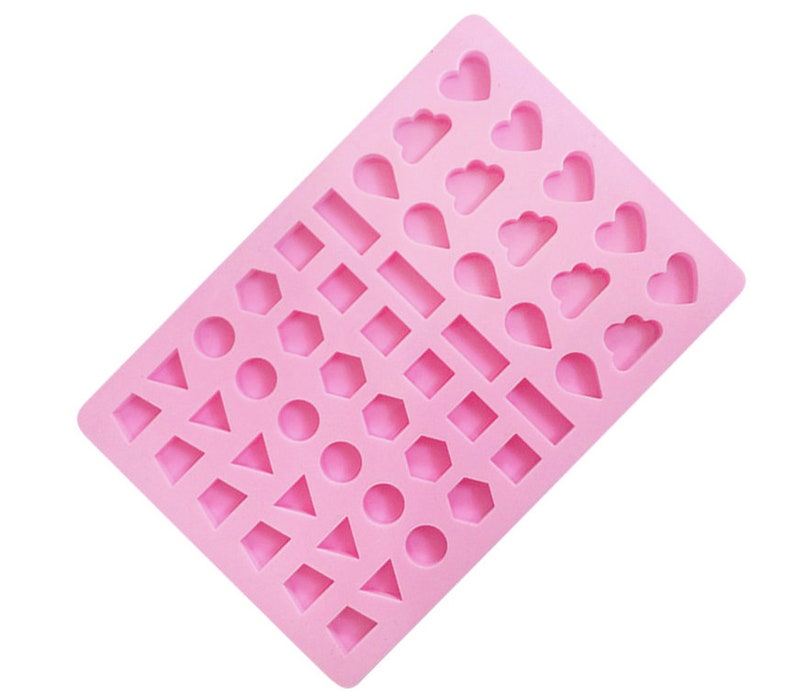 SHAPES CANDY MOLD - Clouds Hearts Drops Squares - 49 Cavity Silicone ...