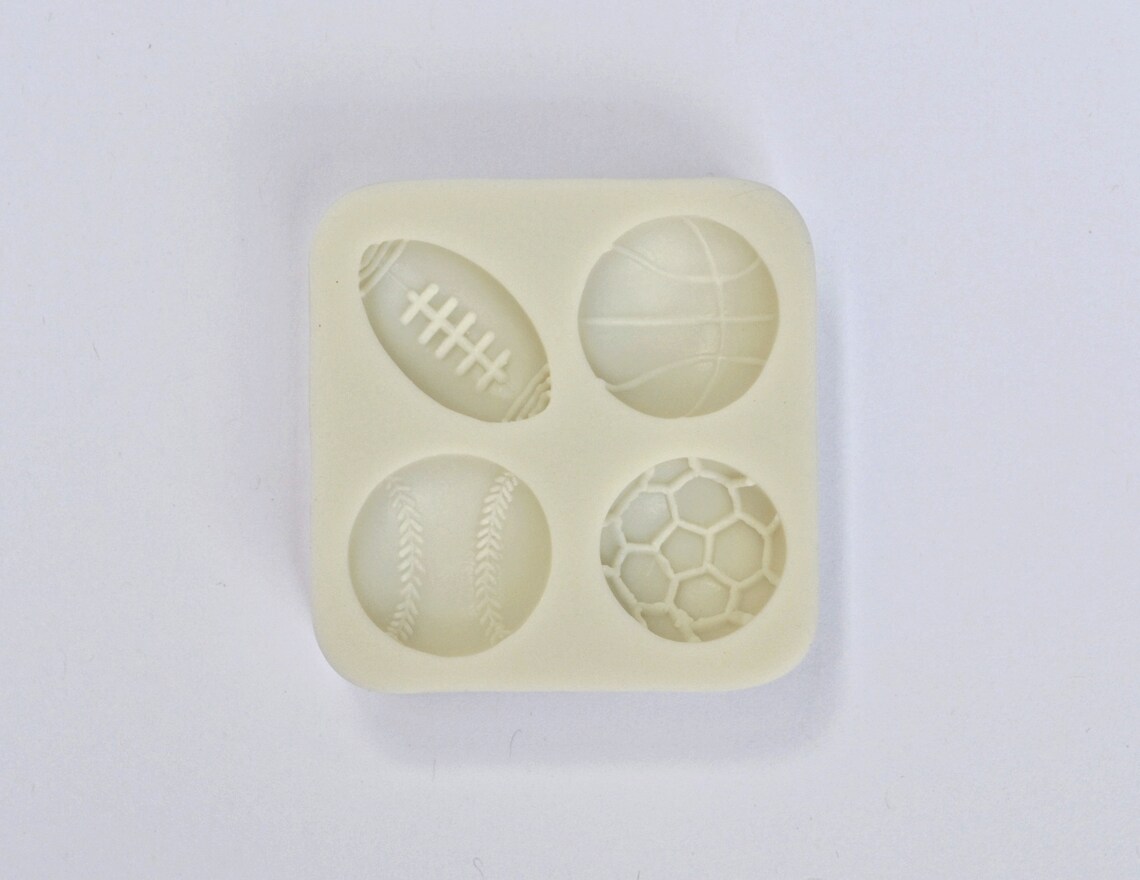 SPORTS BALLS MOLD, Silicone Fondant Mold, Soccer Ball, Tennis Ball ...