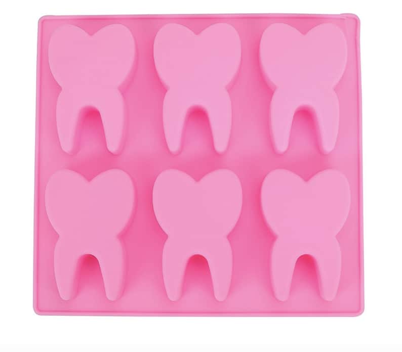 MOLAR TOOTH MOLD, 6 Cavity Silicone Soap Mold, Teeth Bath Bomb Mold ...