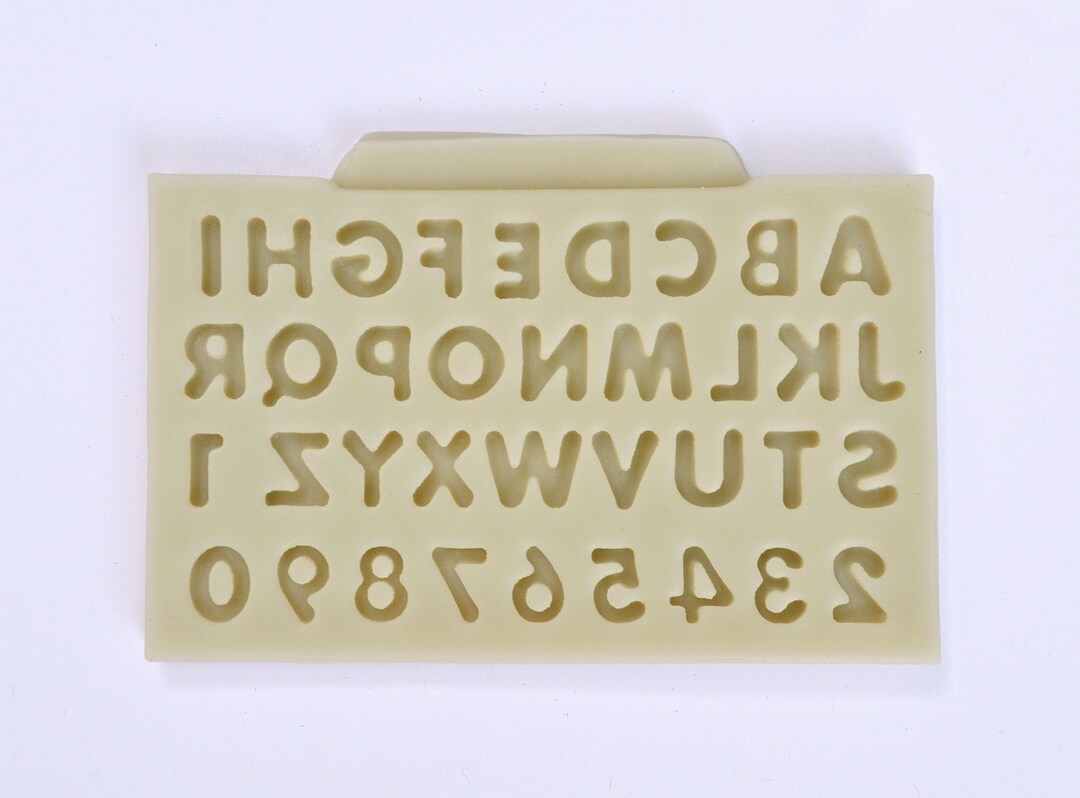 LETTERS & NUMBERS MOLD, Mini Alphabet Silicone Fondant Mold, Cake ...