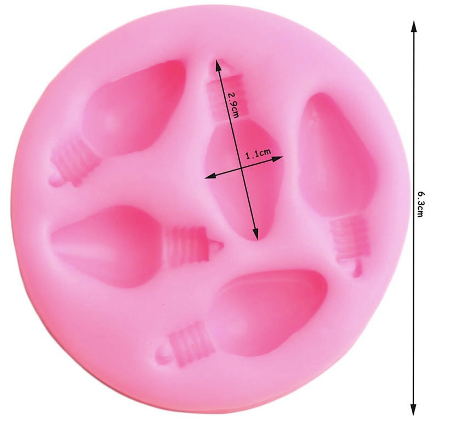 CHRISTMAS LIGHTS MOLD, Light Bulb Mold, Fondant Mold, Silicone ...