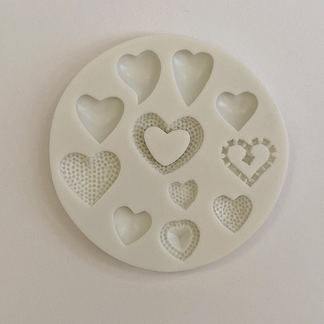 HEARTS VARIETY MOLD - Silicone Fondant Mold, Valentines Day Cake ...