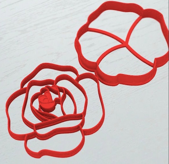 ROSE COOKIE CUTTER Fondant Cutter Cake Decoration Mold | Etsy