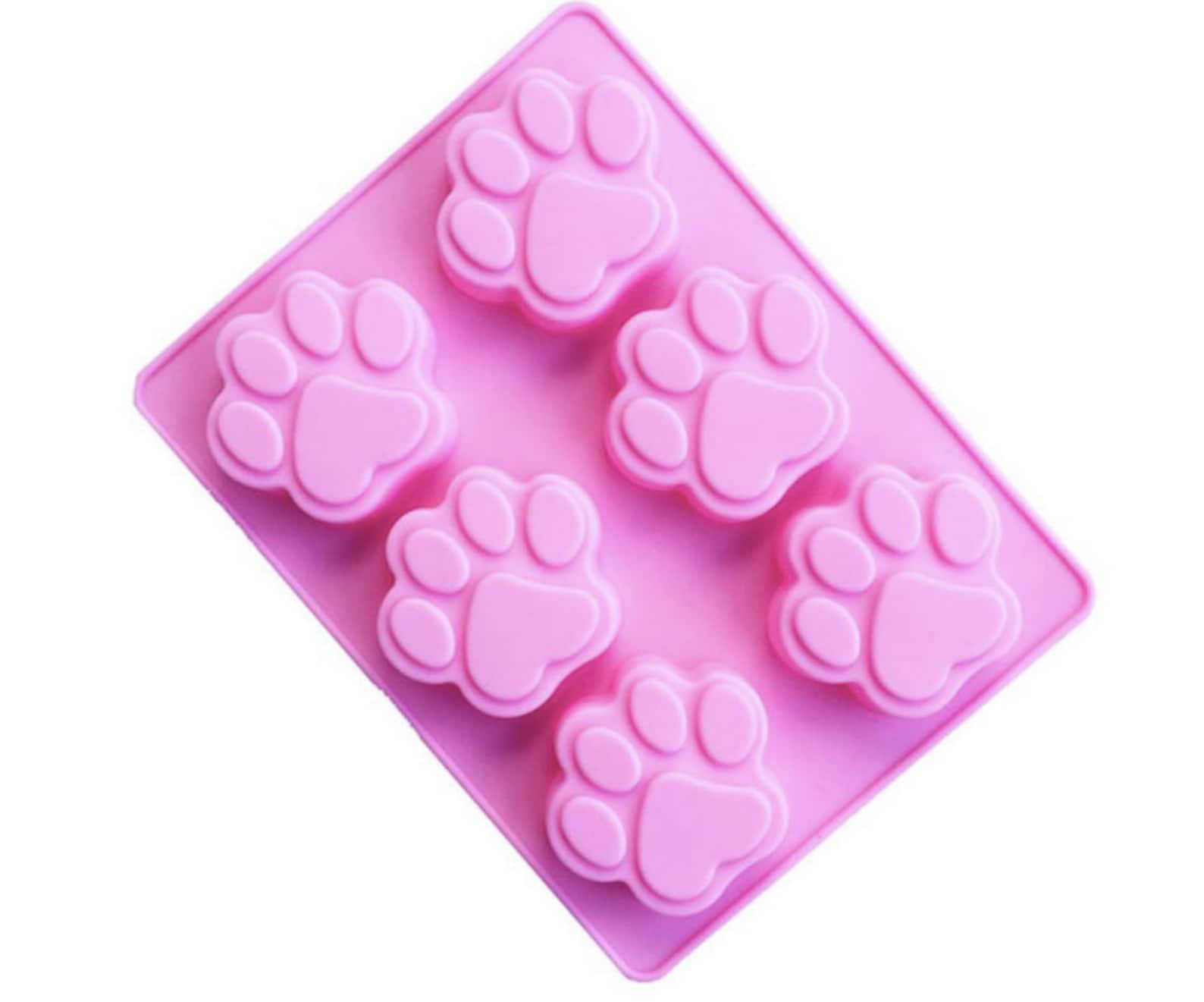 PAW PRINTS MOLD, 6 Cavity Soft Silicone Baking Mold, Chocolate Mold ...