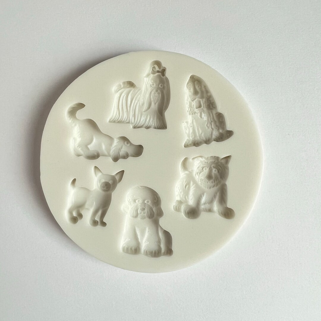 DOG VARIETY MOLD, 6 Cavity Different Dog Breeds Silicone Mold, Puppies ...