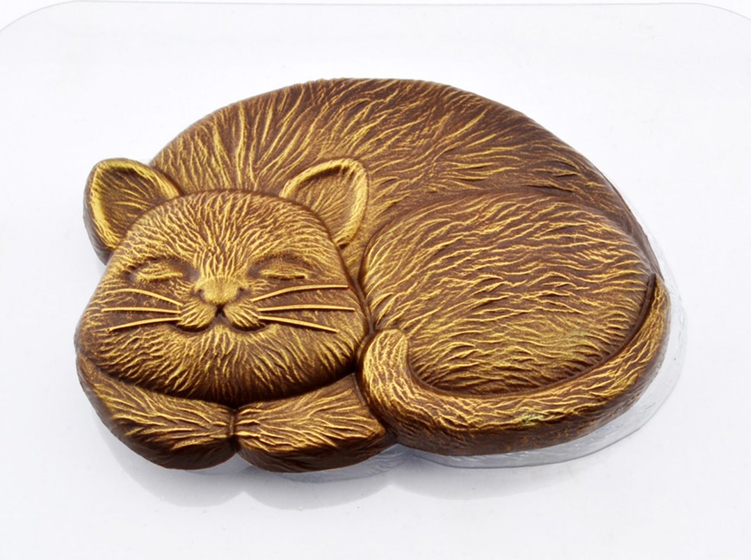 SLEEPING KITTY MOLD, Chocolate Mold, Fondant Mold, Cute Cat Mold ...