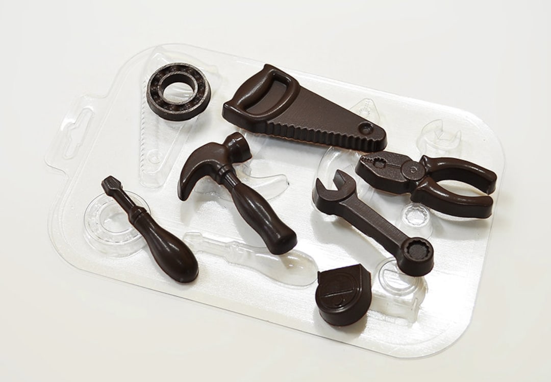 TOOLS VARIETY MOLD, 7 Cavity Chocolate Mold, Hammer Screwdriver Pliers ...