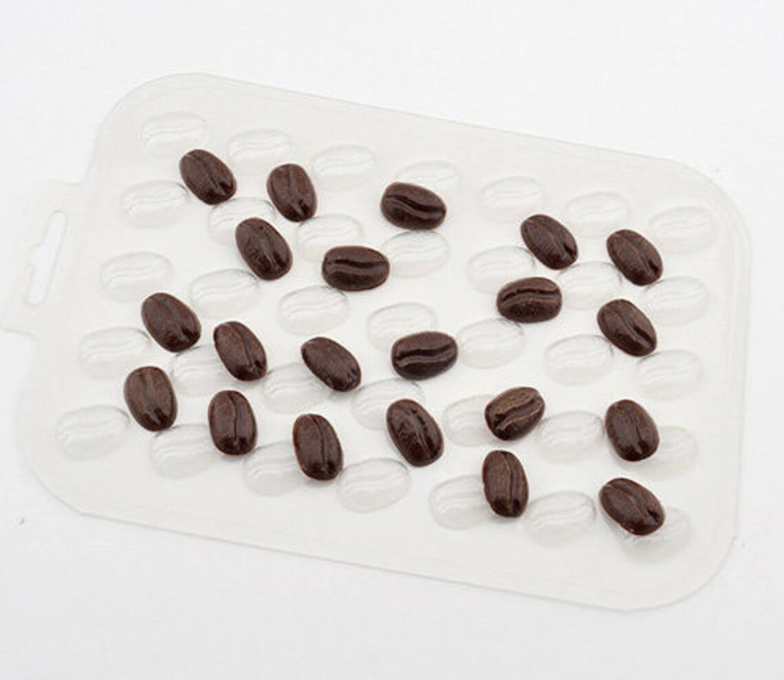 COFFEE BEANS MOLD, 35 Cavity Chocolate Mold, Soap Embeds Mold, Candy ...
