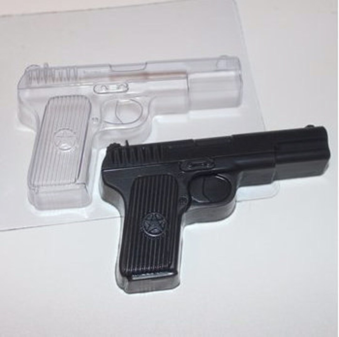 GUN MOLD, Plastic Chocolate Mold, Pistol Bath Bomb Mold, Handgun Molds ...