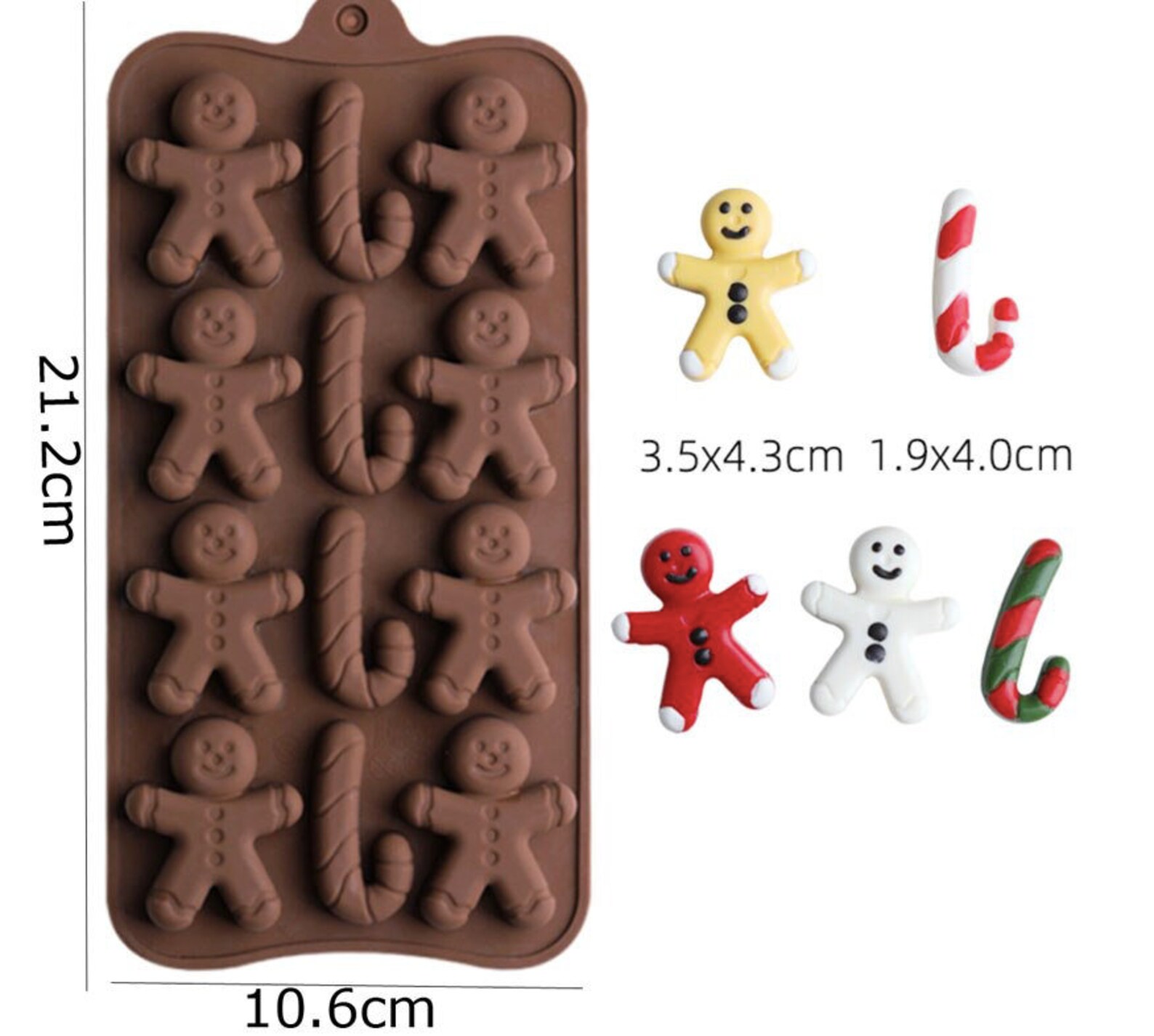 CHRISTMAS VARIETY MOLD, Candy Cane & Gingerbread Candy Mold, Silicone ...