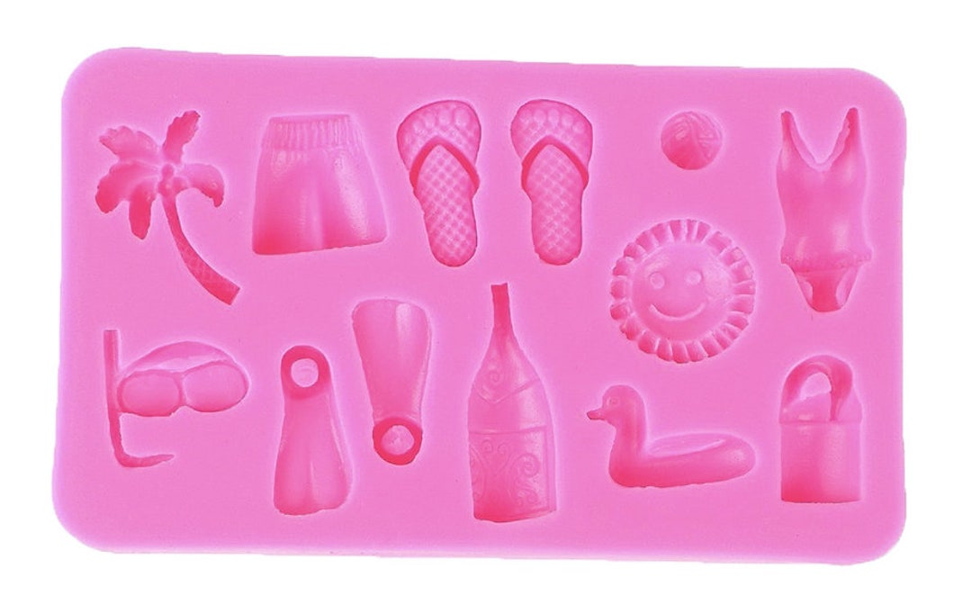 BEACH THEME MOLD - Palm Tree, Flip Flops, Bikini, Shorts, Rubber Duckie ...