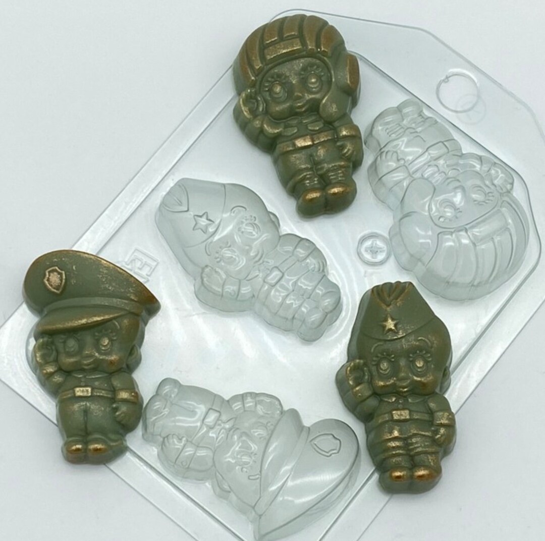 MILITARY TRIO MOLD - Policeman, Soldier, Tank Commander - Army Theme ...