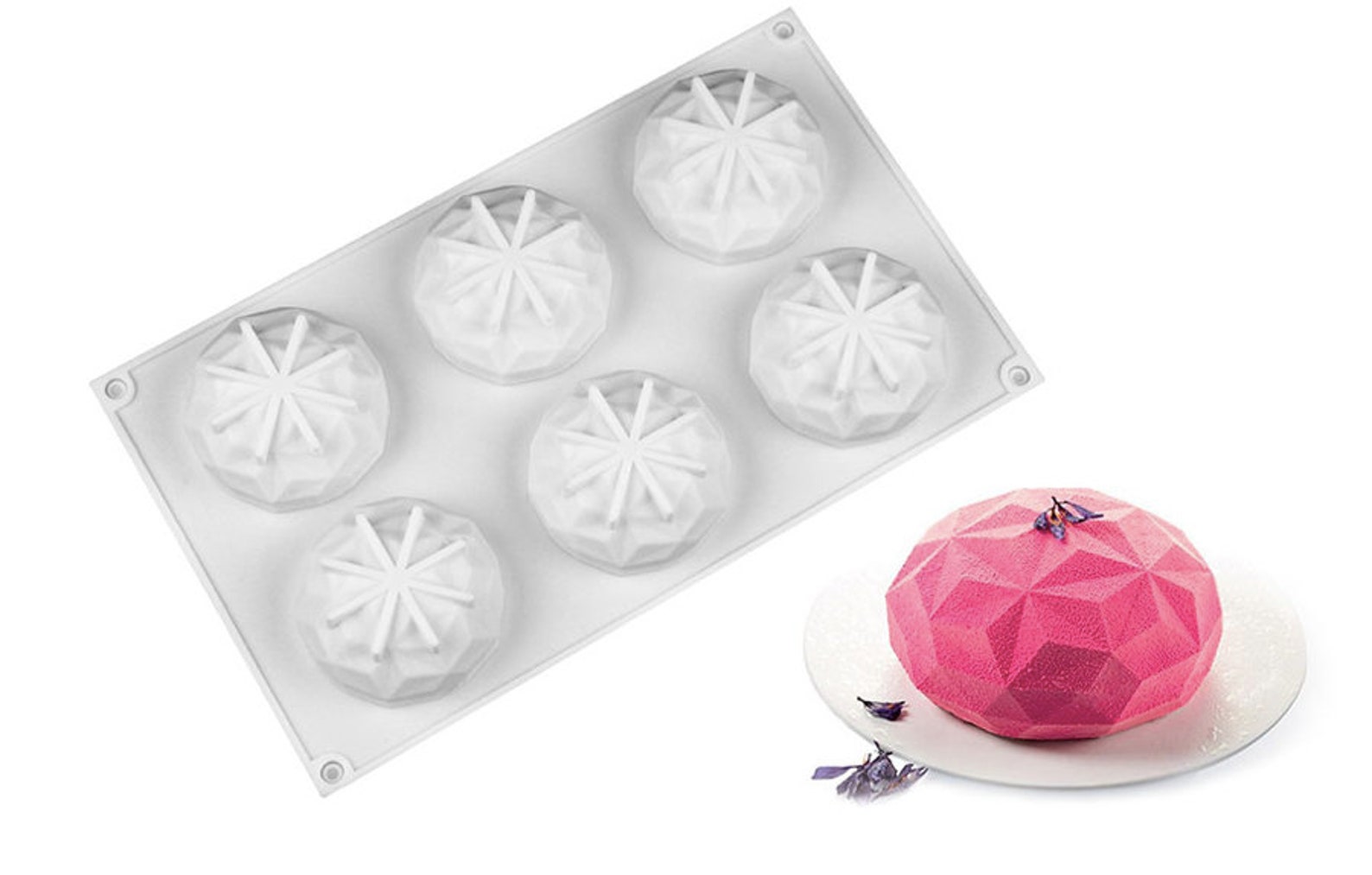 ROUND DIAMOND MOLD 6 Cavity, Breakable Geometrical Chocolate Mold ...