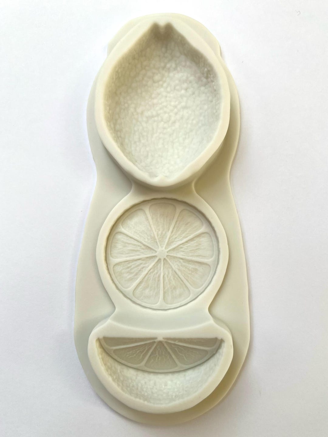 LEMON MOLD, Silicone 3- Cavity Fondant Mold, Lemon Slice Chocolate Mold ...