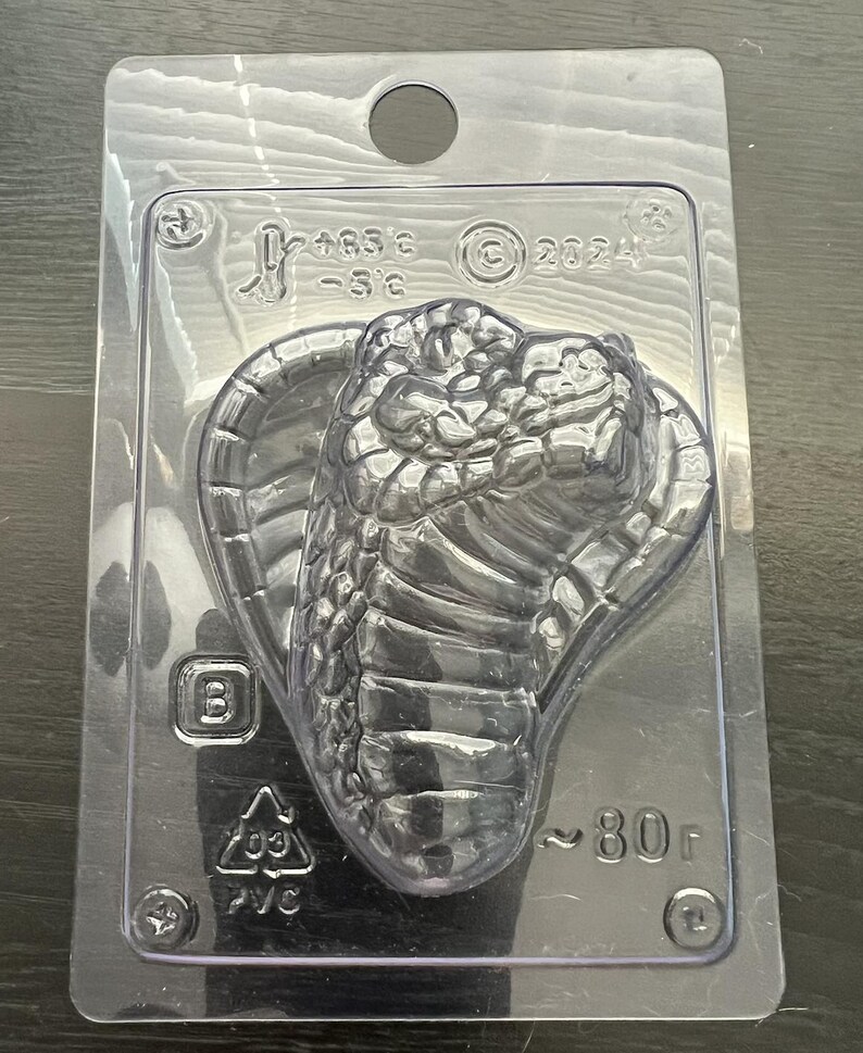 COBRA SNAKE MOLD, Plastic Soap Mold, Bath Bomb Mold, Chocolate Mold ...