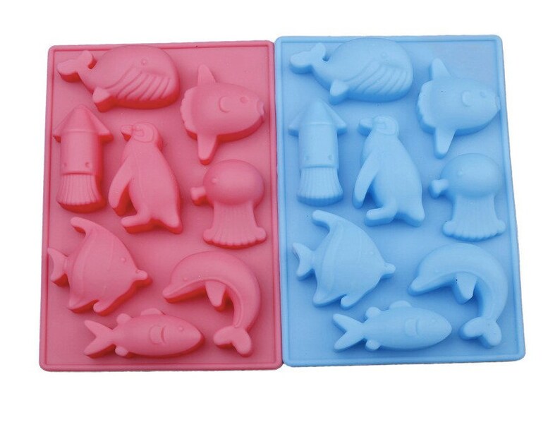 NAUTICAL VARIETY MOLD - Fish, Penguin, Dolphin, Whale, Shark Silicone ...