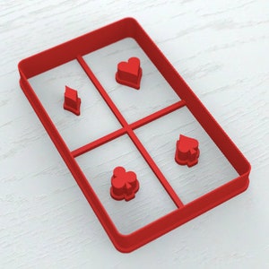 Playing Card COOKIE CUTTER, Fondant Cutter, Poker Theme Cake Decoration ...