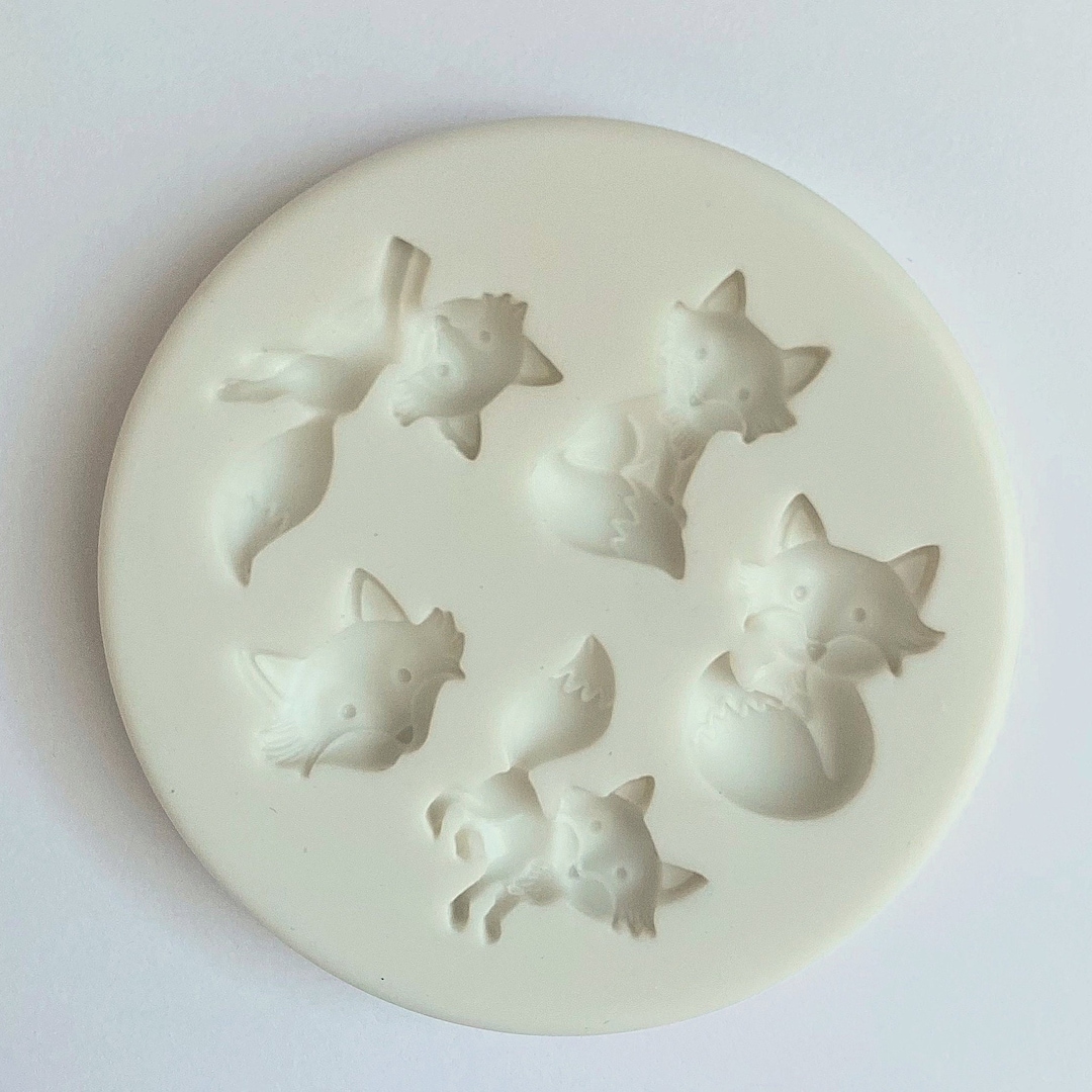 FOX VARIETY MOLD, Cute Baby Foxes Fondant Mold, Silicone Chocolate Mold ...