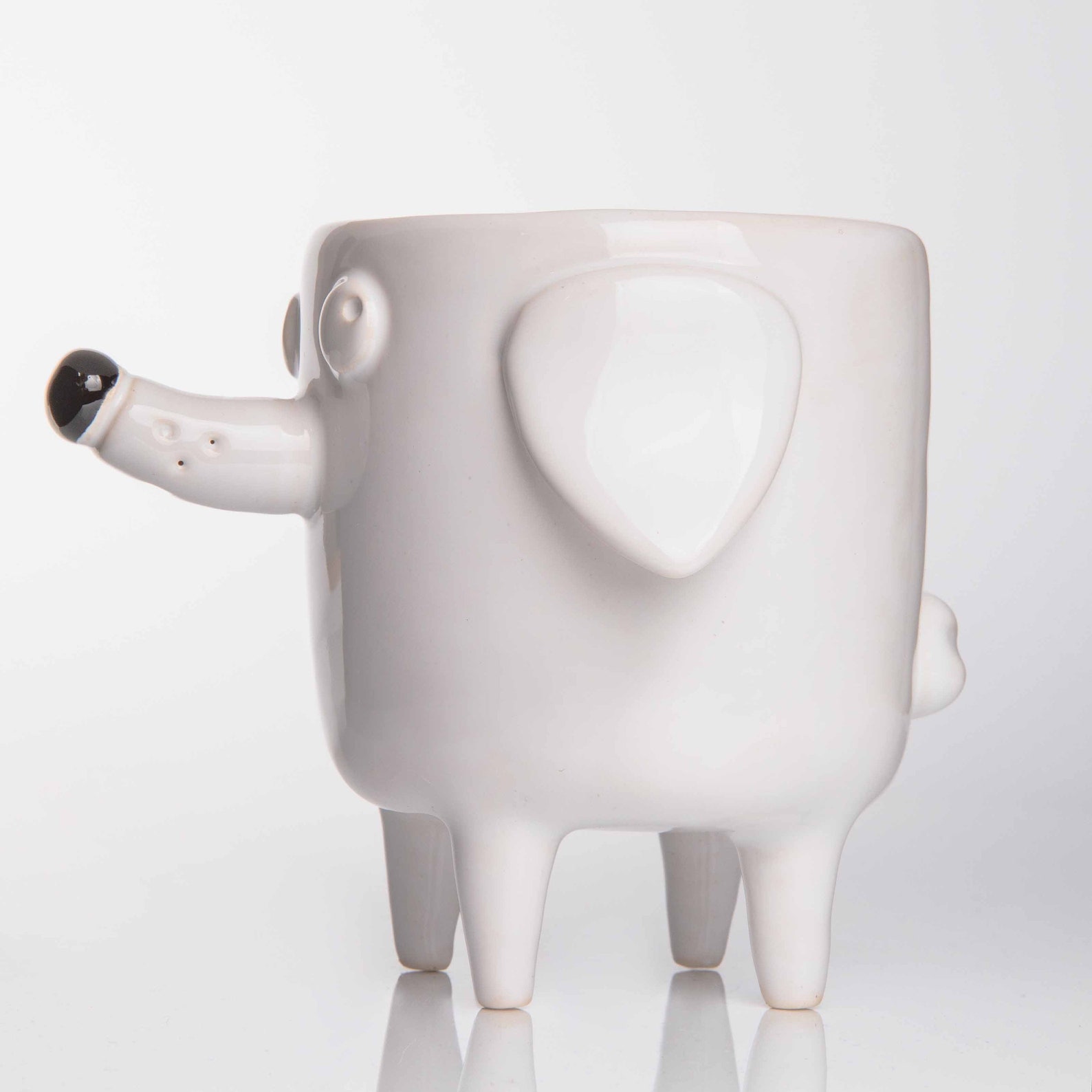 Ceramic Dog Planter White Handmade Pot White Flowerpot - Etsy