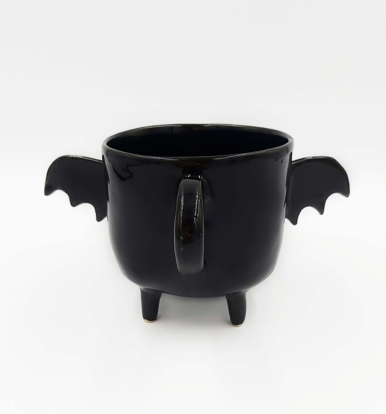 Ceramic bat cup Handmade cup black cup for coffee Sweet | Etsy