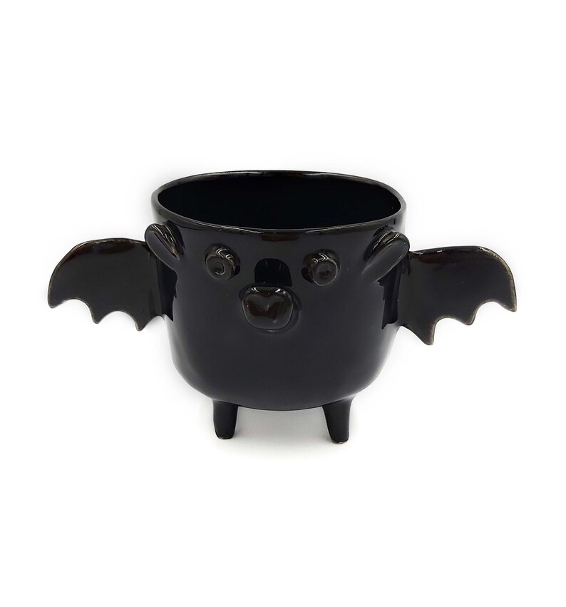 Ceramic bat cup Handmade cup black cup for coffee Sweet | Etsy