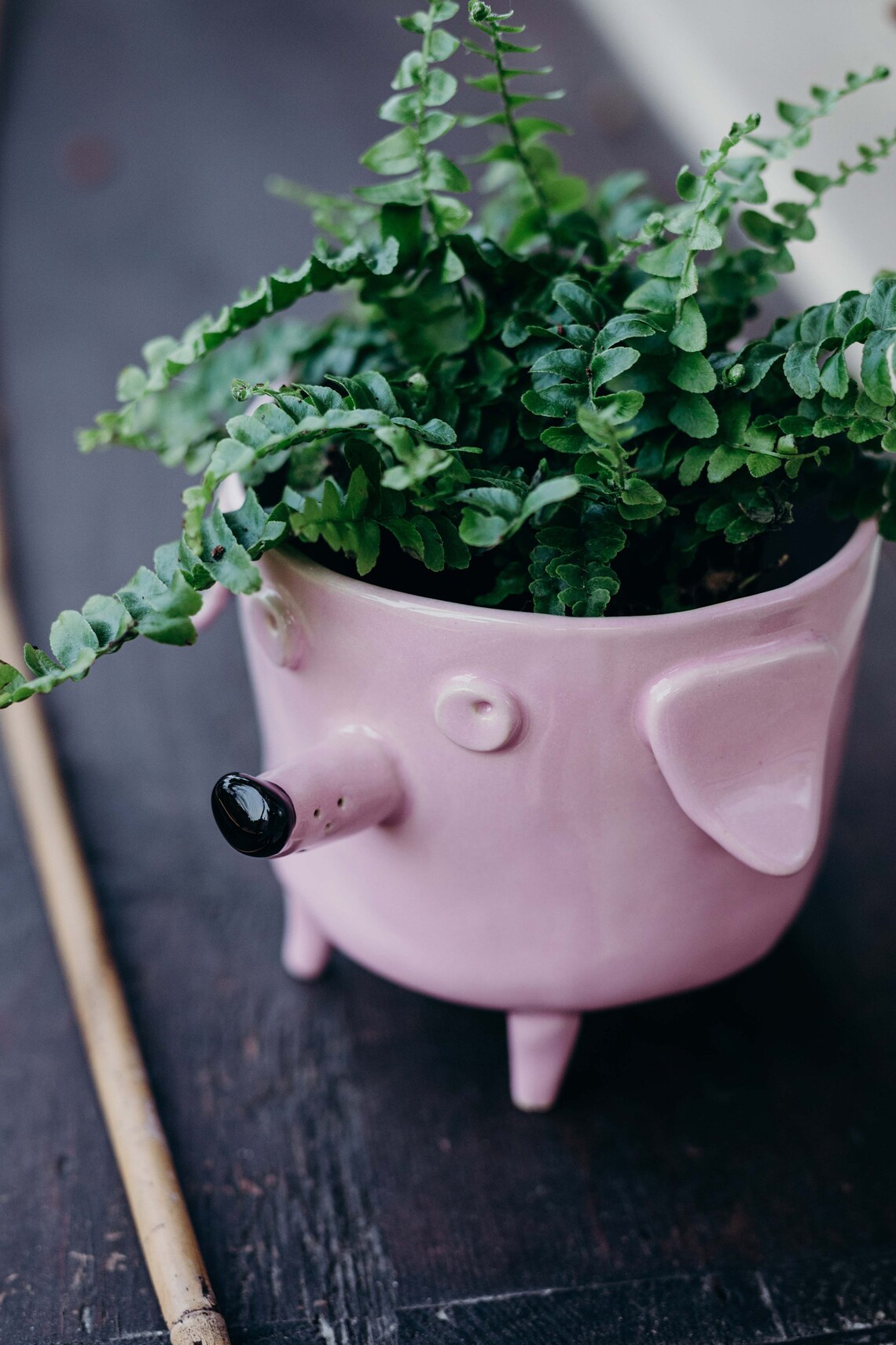 Big Ceramic Dog Planter pink planter handmade flowerpot | Etsy
