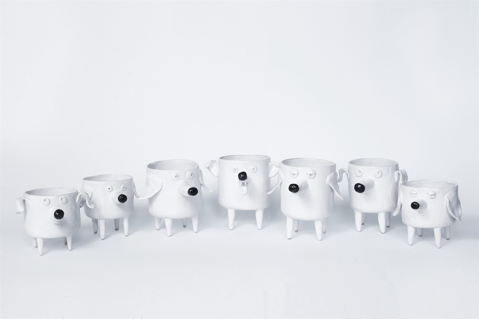 Ceramic Dog Planter. Cute dog handmade pot. White planter for | Etsy