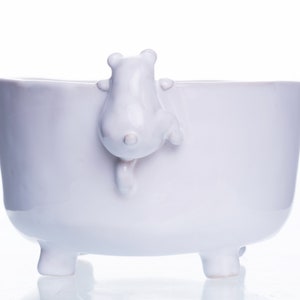 Ceramic Bowl With Bear, White Handmade Bowl. Breakfast Bowl With Teddy ...