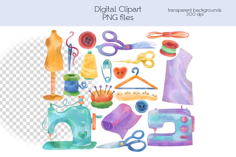 Sewing Clipart / PNG Files / Instant Download - Etsy