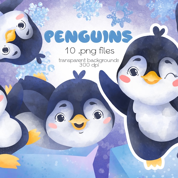 Penguin Clipart - Etsy