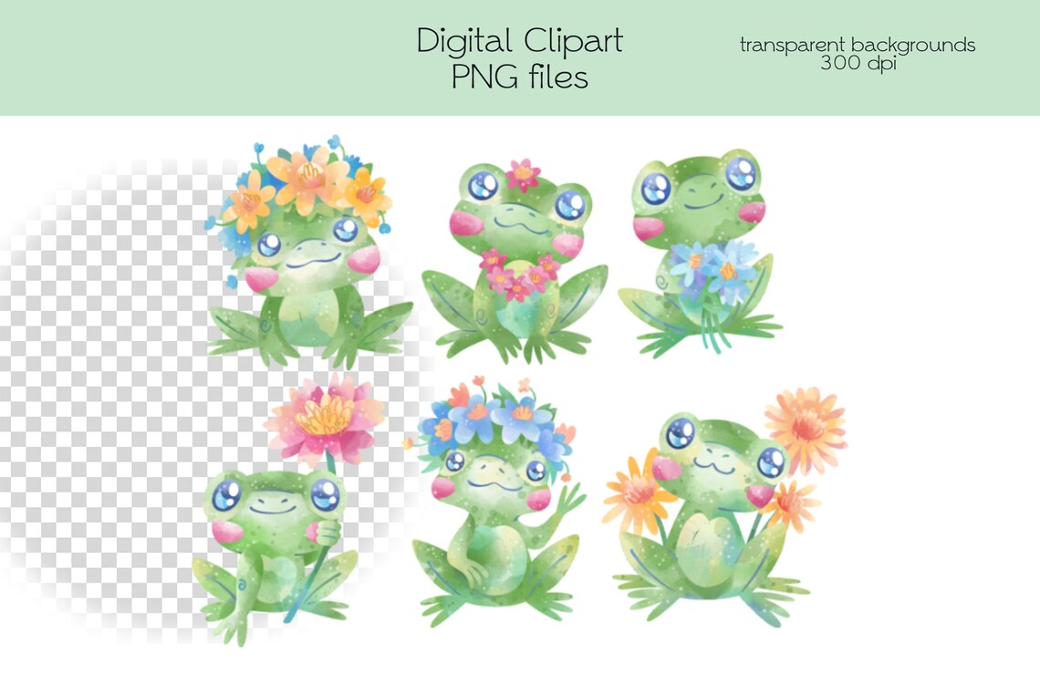 Frog Clipart / Cute Swamp Animals / PNG Files / Instant Download - Etsy