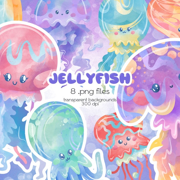 Jellyfish Clipart - Etsy