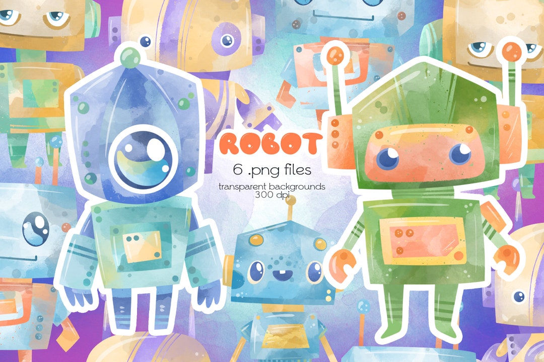 Robot Clipart / Cartoon Robots / Technology / PNG Files / Instant ...