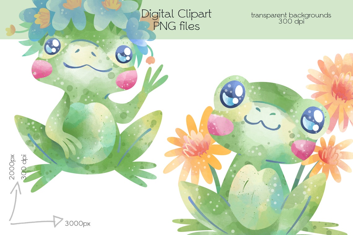 Frog Clipart / Cute Swamp Animals / PNG Files / Instant Download - Etsy