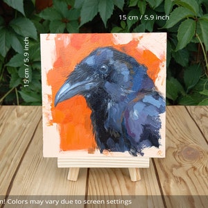Black Raven / Original Oil Painting / Modern Mystical Art / Unique Gift ...